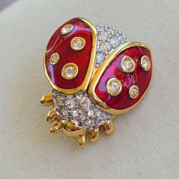 Swarovski | Jewelry | Swarovski Ladybug Brooch Pin Costume Jewelry Excellent Condition | Poshmark